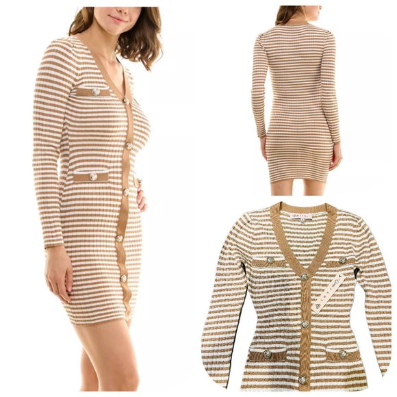 Almost Famous | Dresses | Nwt Almost Famous V Neck Ribbed Stripped ...